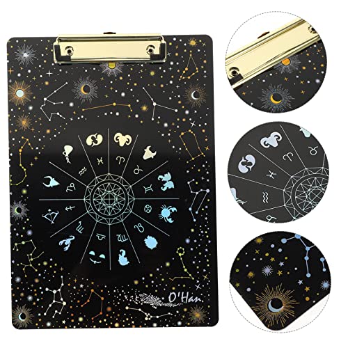 NUOBESTY Plastic Folders 4pcs Size Low Office Decorative Pattern Clipboard Storage for Nurses Profile Paper Case Exam Board with Letter Teacher Document Holder Conference File
