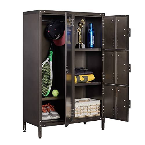 SISESOL Metal Locker Storage Cabinet, 55" Lockers Locking Cabinet Lockers for Employees, Mini Locker for Home, Bedroom, School, Office, Gym
