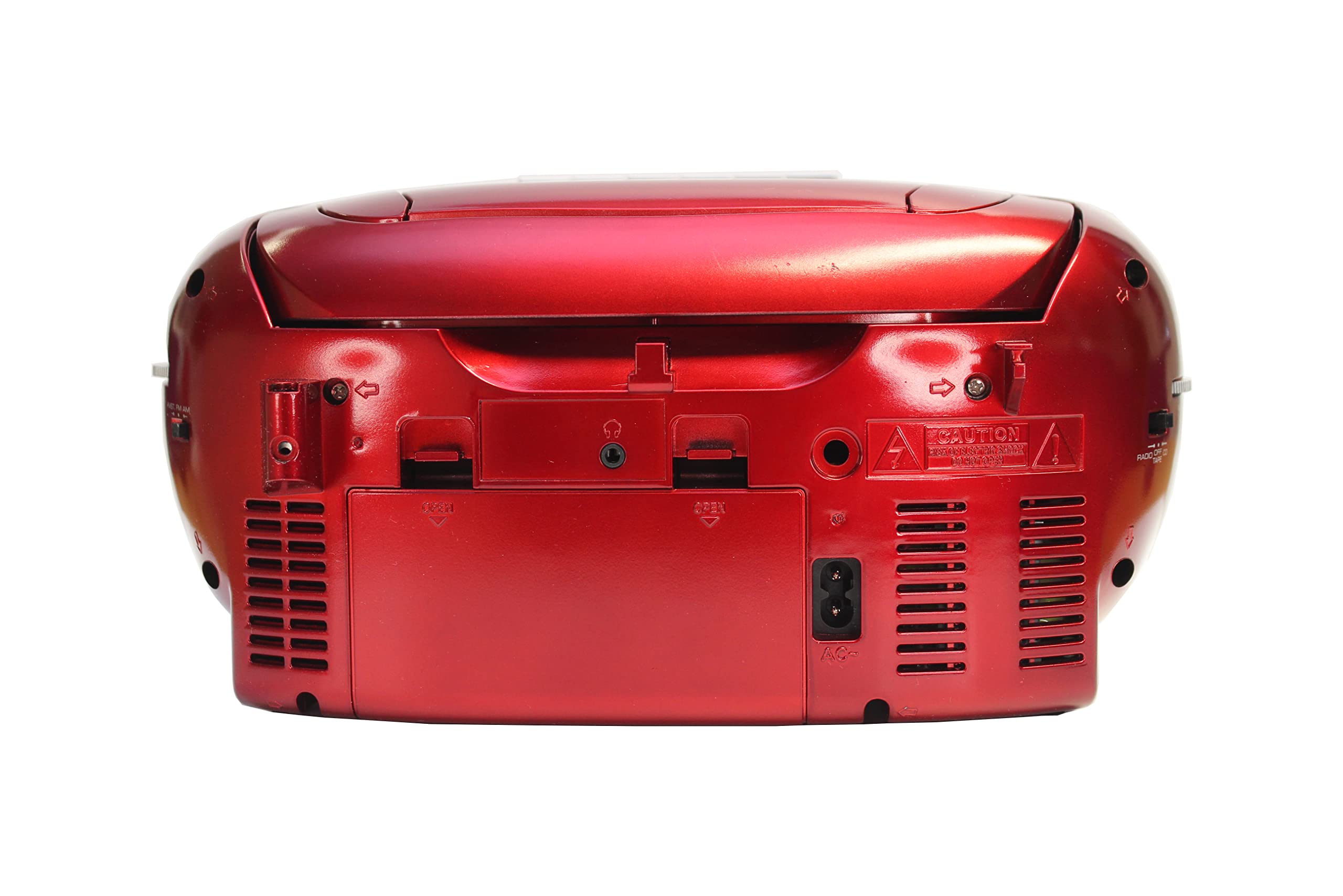 GPO PCD299 Portable Retro Boombox CD, Radio and Cassette Player Mains/Battery Powered - Red