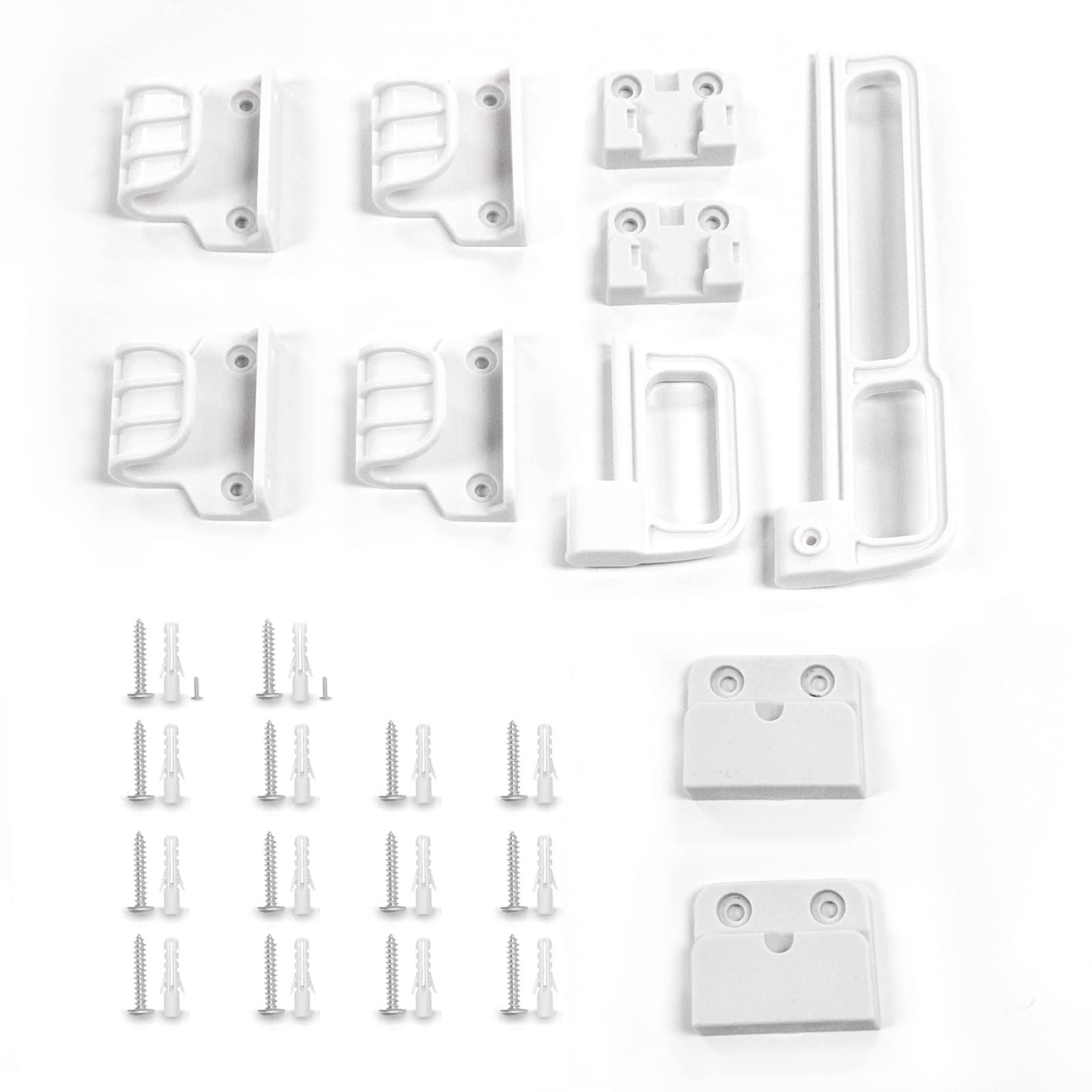 HEELALBABY Retractable Baby Gate Hardware Replacement Parts Kit (White) Full Set Wall Mounting Accessories Brackets Screws and Anchors for Child and Dog Gate