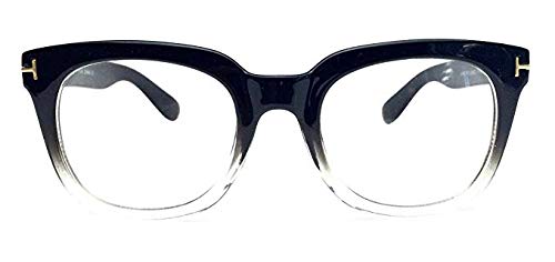 Ford Style Fashion Designer Men Women Eyeglasses - Clear Lens, Black Gradient Frame