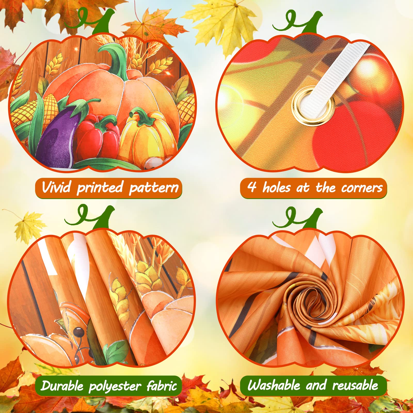 Happy Fall Party Decorations Banner, Happy Fall Y'all Banner Backdrop Thanksgiving Autumn Harvest Banner, Fall Maple Leaves Pumpkin Thanksgiving Day Autumn Party Banner for Home Outdoor Yard Decor