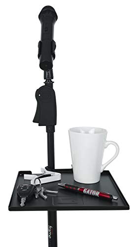 Gator FrameworksCases Microphone Stand Clamp-On Utility Surface Area with 10 Pound Weight Capacity, 9" x 9" Shelf (GFW-SHELF0909)