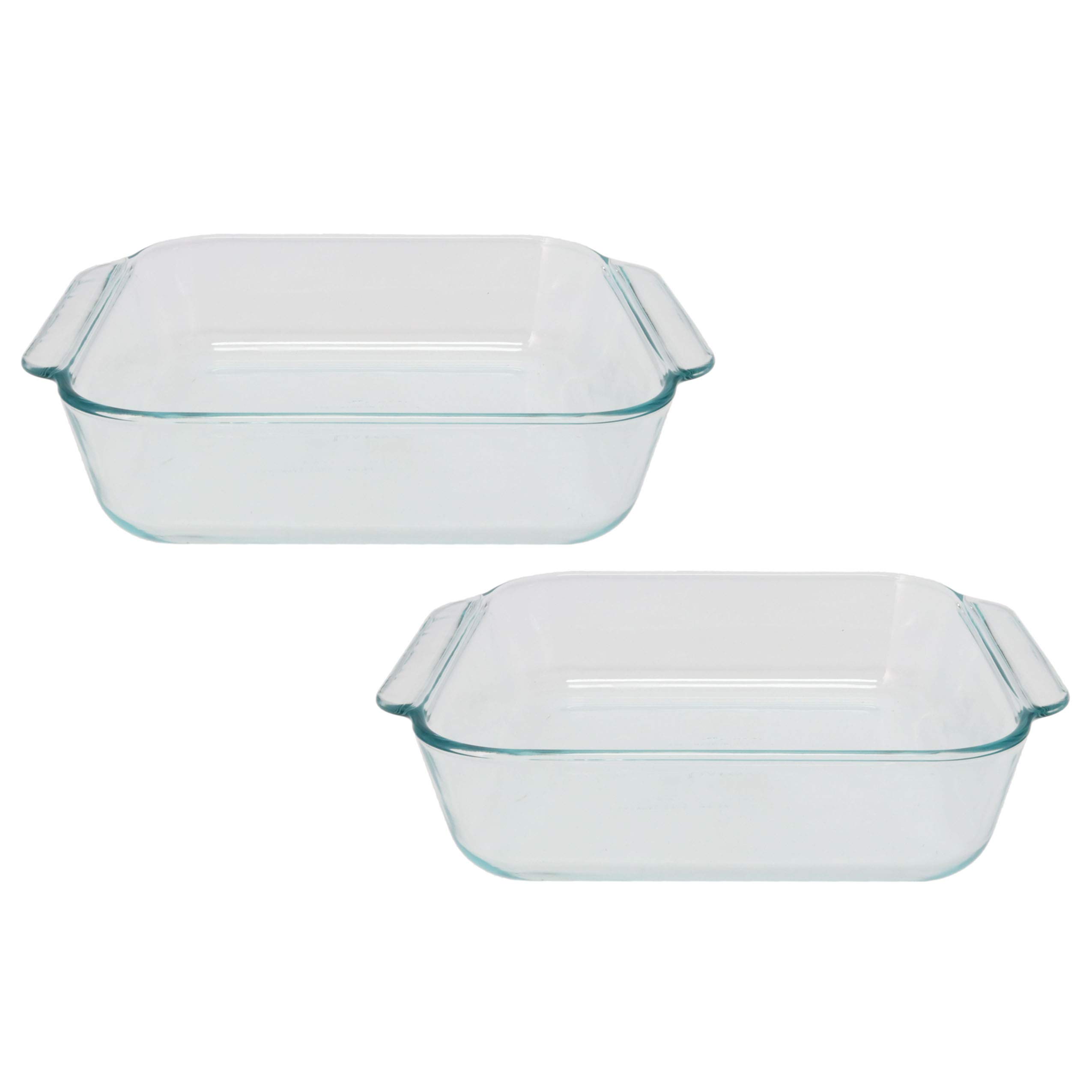 Pyrex 222 Square Clear Glass Baking Dish - 2 Pack Made in the USA