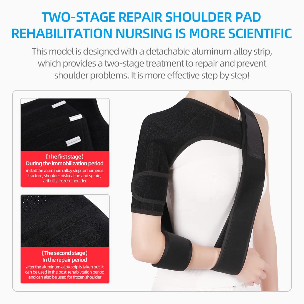 GUANAI Shoulder Brace for Women & Men, Shoulder Stability Support Brace, Adjustable Shoulder Compression Sleeve Relief for Shoulder Injuries, Torn Rotator Cuff and Tendonitis