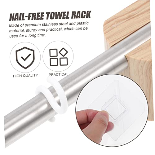 OSALADI 1 Set Tower Hanger Towel Storage Shelf Towel Shelf Modern Towel Rack Stainless Steel Hangers Towel Hangers Towel Rack Rod Wall Towel Holder Wall Towel bar Sponge Plastic Towel Rail