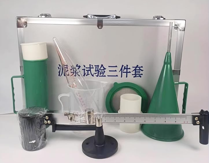 Slurry Test Kit, Portable Mud Tester, Mud Hydrometer, Sand Content Meter Kit, Sand Flow Meter and Mud Viscometer Kit with Marsh Funnel and Viscosity Cup, Slurry Testing Kit