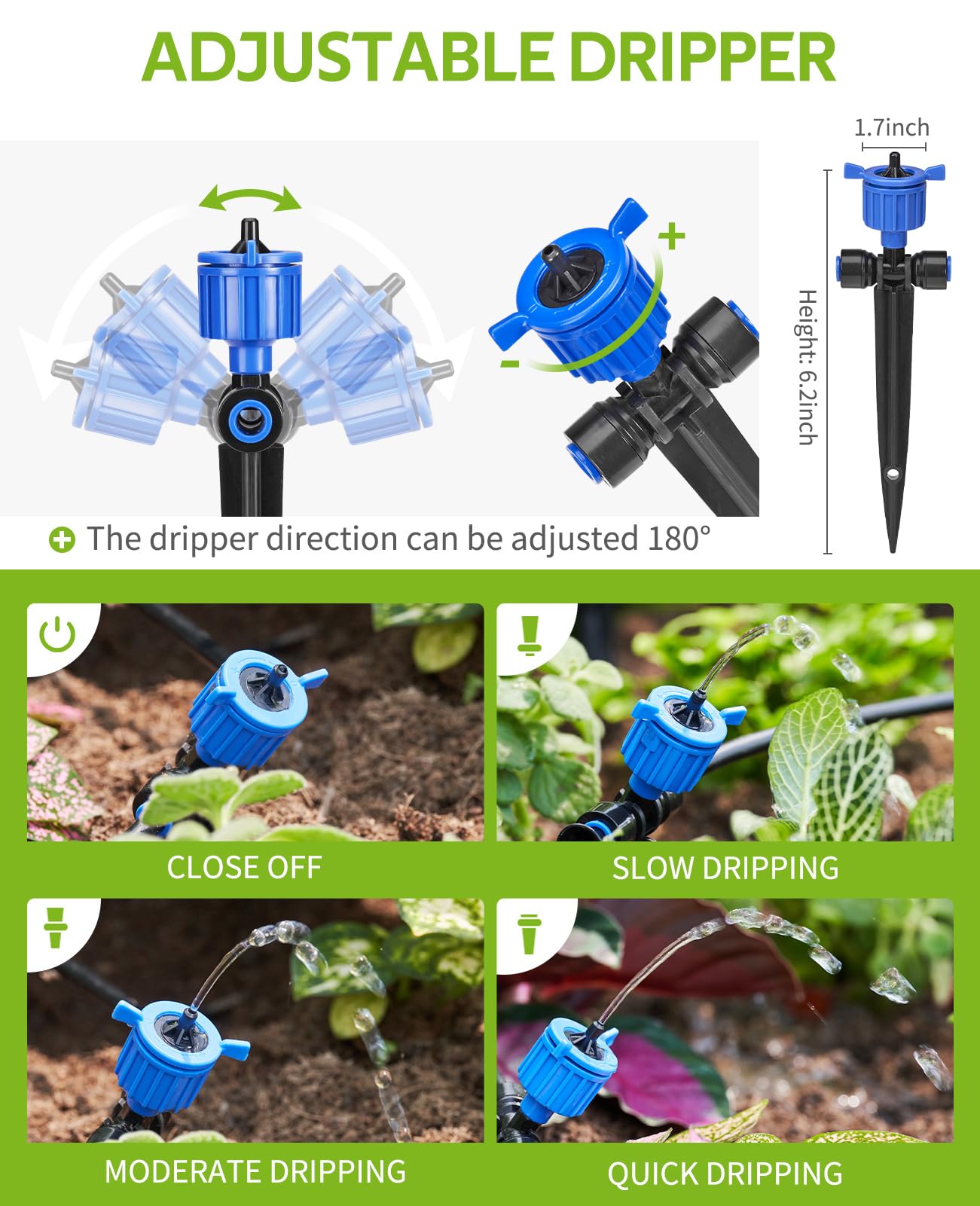 HIRALIY 85FT Garden Watering System with Garden Timer, Pressure Compensating Drippers, New Quick Connector Drip Irrigation Kits, Irrigation System for Plants, Watering Regularly by Timer
