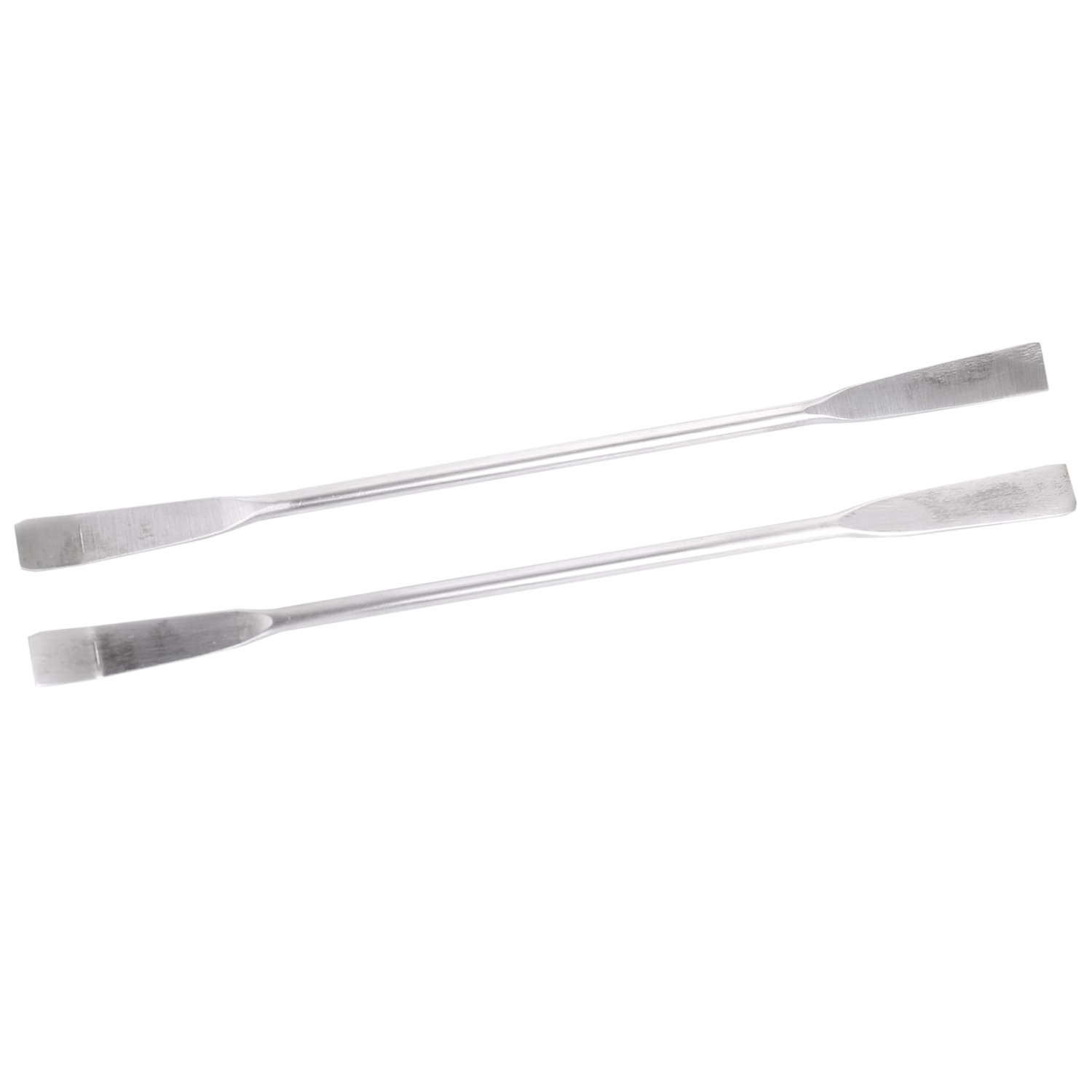 Geuxe 2Pcs 125mm Length Double Head Lab Instruments Stainless Steel Sampling Spatula, Silver