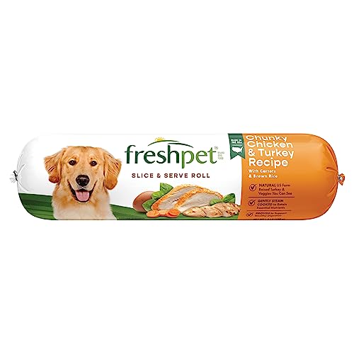 Freshpet Dog Food, Slice and Serve Roll, Chunky Chickem and Turkey Receipe, 24 Oz
