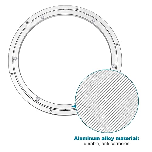 MECCANIXITY Aluminum Lazy Susan Turntable Ring Large Bearing Metal Rotating Turntable Bearings Swivel Plate Hardware 16 Inch Mute for Round Dining-Table Showcase Display Stand Services Silver