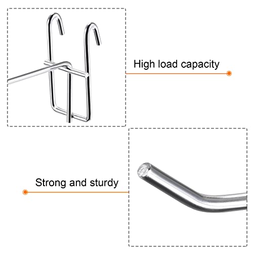 MECCANIXITY Grid Wall Hooks Store Garage Storage Wall Organizers 4 Inch Silver, Pack of 10