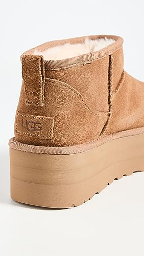 UGG Women's Classic Ultra Mini Platform Fashion Boot, Chestnut, 9