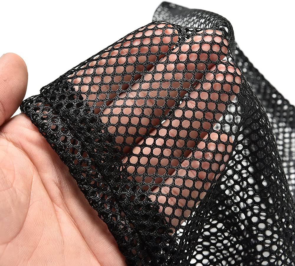 Forever one Durable Nylon Mesh Drawstring Bag Mesh Ditty Bag for Equipment Storage Nylon Travel Bag with Drawstring Cord Lock Closure Net Bag for Toy,Balls, Laundry Bag black , Large(Forever one 02)