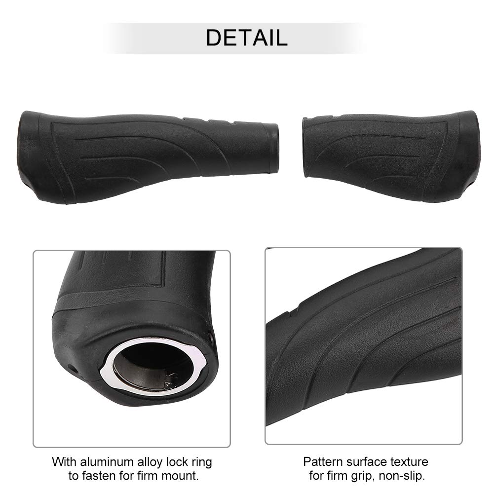 Dilwe VGEBY Handle Grips, Vice Handlebars Comfort Anti-Slip Rubber Short Long Mountain Folding Bike Handlebar Bar Grips(1long+1short)