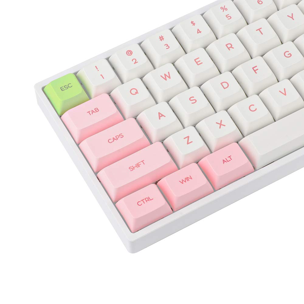 EPOMAKER SKYLOONG SK64 64 Keys Hot Swappable Mechanical Keyboard with RGB Backlit, PBT Keycaps, Arrow Keys for Win/Mac/Gaming (Gateron Optical Black, Pink White)