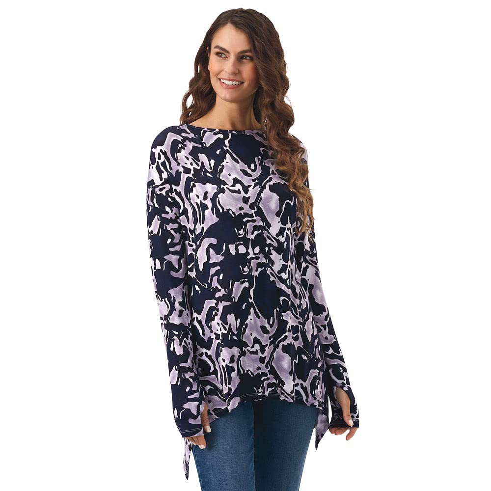 K. Jordan Masseys Shark Bite Thumbhole Top 3X Purple Swirl