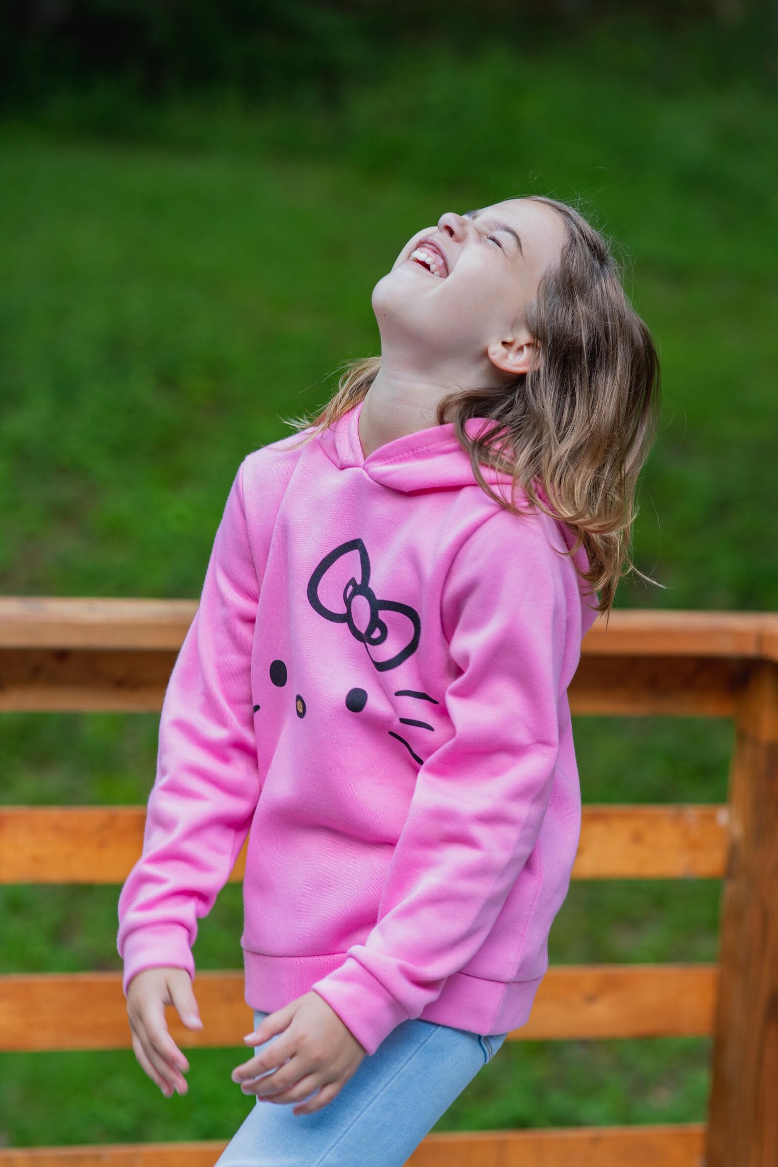 Hello Kitty Big Girls Fleece Pullover Hoodie Pink 12