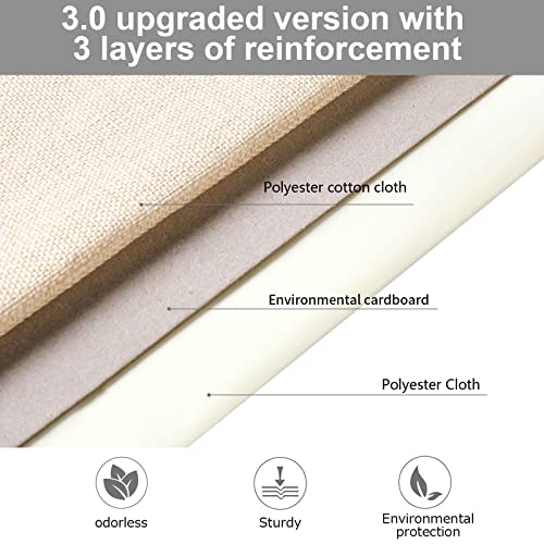 mee'life Foldable Storage Boxes with Lids 2 Pack Fabric Storage Bins with Lids, Closet Organizers for Clothes Storage, Room Organization, Office Storage, Toys - Beige