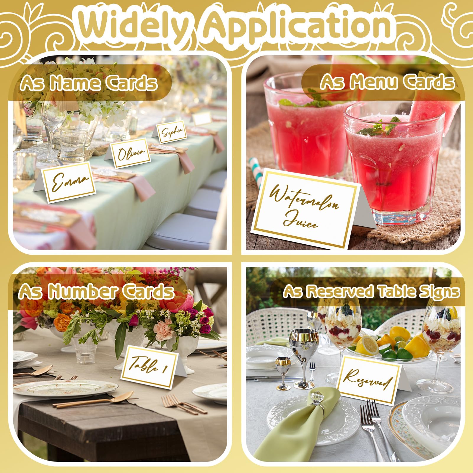 GGSTDDUP Wedding Table Numbers 1-20 with Place Cards and Table Number Holders, Elegant Gold Table Numbers for Wedding, Anniversary, Party
