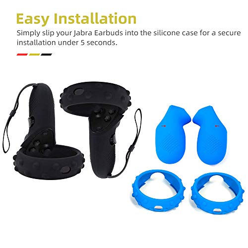 Esimen Controller Skin for Oculus Quest Rift S Premium GelPremium Gel Shell Silicone Grip Covers Protection Covers Featuring Low-Profile Friction Studs (Set of 2) (Blue)