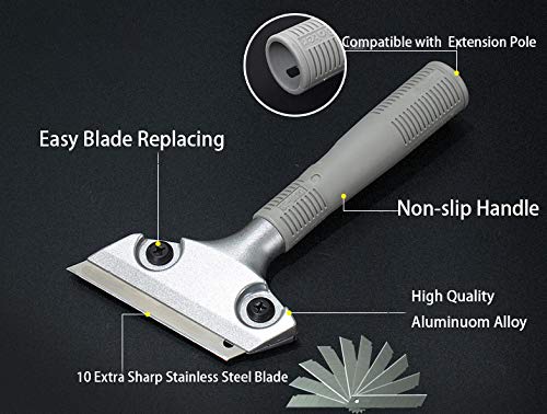 LDS Industry Glass Scraper, Stove Cleaner, Extendable Razor Blade Sticker/paint Scraper Remover for Window Tile Glass Windshield Tile Granite Wall Cleaning Hand Tool, Gum Cleaning, SCRP-U