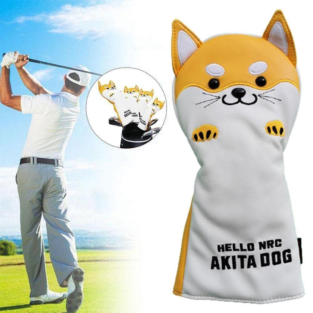 Golf Cover Cute Akita Golf Club Cover for Driver Fairway Hybrid Wood Covers Protector Putter Leather Pu