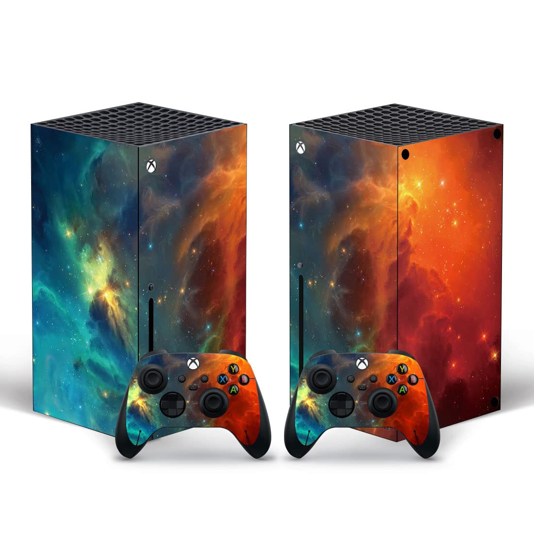Full Body Vinyl Skin Sticker Decal Cover for Microsoft Xbox Series X Console and Controllers - Blue Galaxy