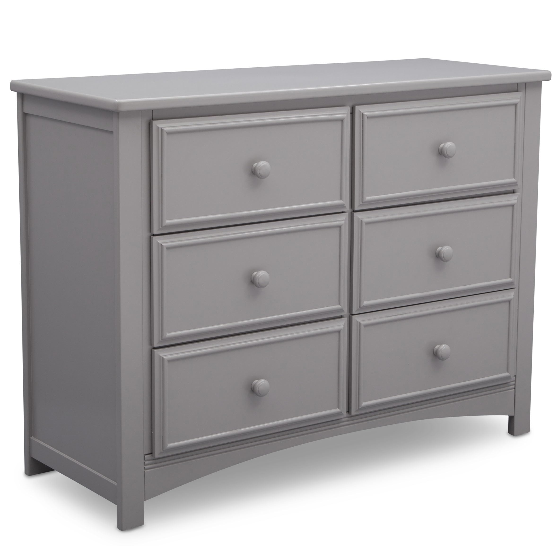 Delta Children Unisex Nursery 6 Drawer Double Dresser, Greenguard Gold Certified, Grey,