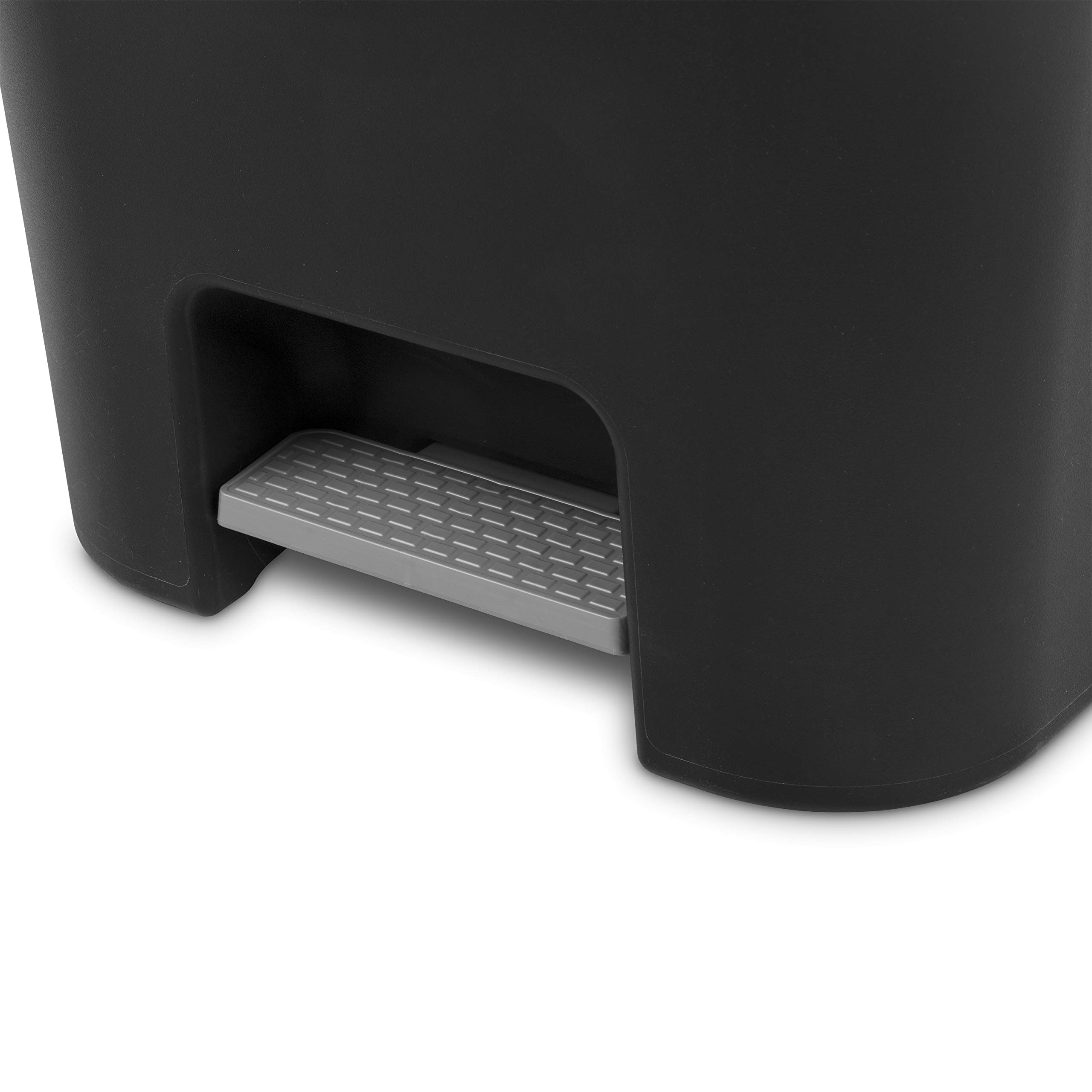 STERILITE 11.9 Gallon StepOn Wastebasket with Lid, Ideal in The Kitchen and Mudroom, Fits a Large 13 Gal Trash Liner, Pedal, Black Lid and Bin, 4-Pack