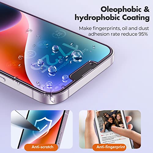 UNBREAKcable Shatterproof Tempered Glass Screen Protector for iPhone 14 Plus[3-Pack] [99.99% HD Clear] [9H Hardness][Bubble Free] for Apple 6.7''- iPhone 2022 Release (UBXi462)