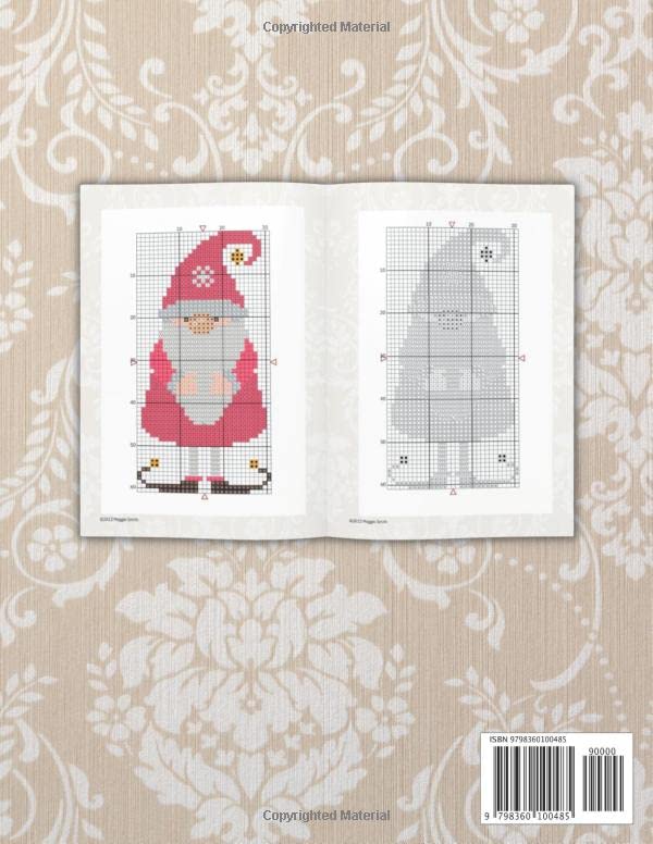 Vintage Christmas Gnomes Counted Cross Stitch Patterns: Fast and Easy Charts | Holiday Ornament Minis For Beginners