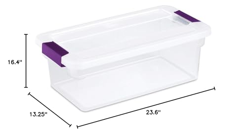Sterilite 66 Quart (6 Pack) and 6 Quart (12 Pack) Totes, Clear Plastic Stackable Storage Containers with Latching Lids for Home Organization