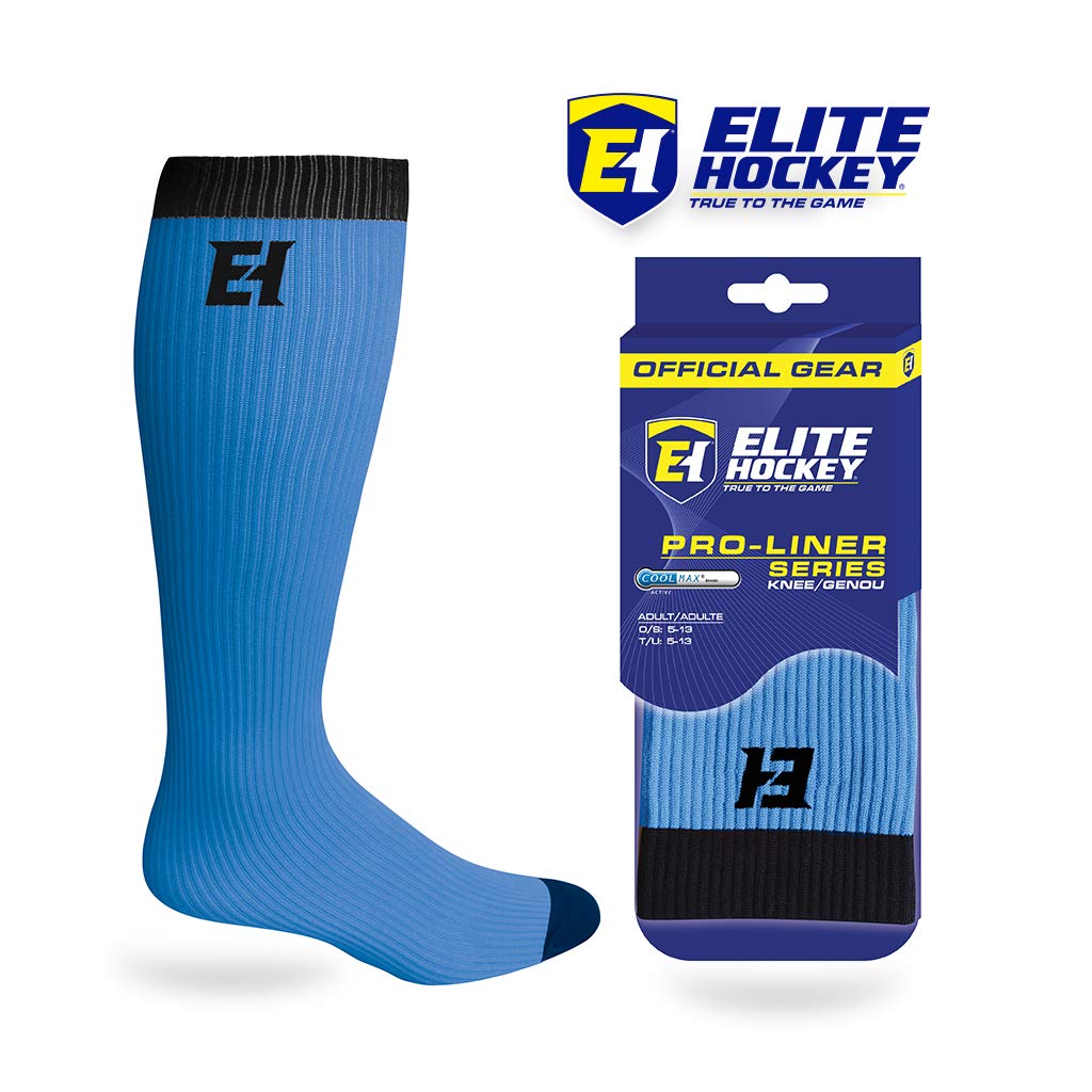 Elite Hockey, Coolmax Pro-Liner Tube Sock (Light Blue, Adult)