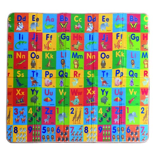 FUN n' SAFE (7120) Baby Play Mat, Abc's/123's & Animals, Reversible, Foldable, Foam Play Mats for Infants and Toddlers