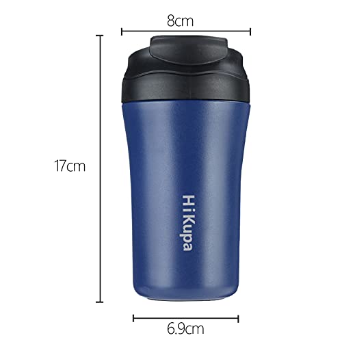 HiKupa Insulated Travel Mug with Straw and Leakproof Lid, Double Wall Stainless Steel, for Hot and Cold Drinks (Pink)