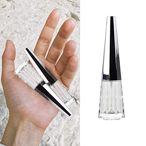 Healthcom 6 Pcs 7ML Clear Lip Gloss Tubes with Heart Brush Diamond Empty Lip Balm Container Lipstick Tube with Silver Lid DIY Refillable Bottles Makeup Sample Bottle Cosmetic Travel Gloss Containers