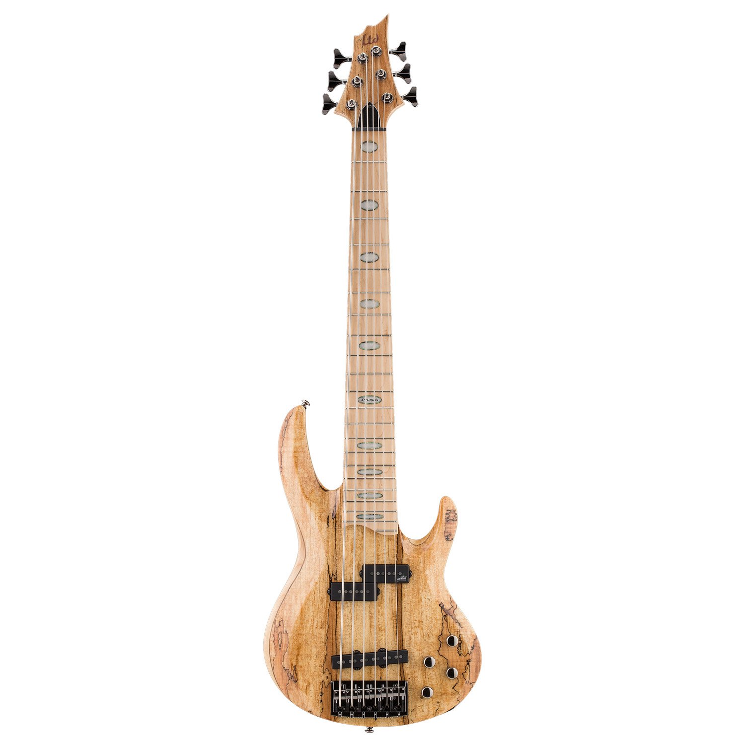ESP RB-1006SM-NAT-KIT-2 Spalted Maple Natural 6-String Electric Bass with Accessories and Hard Case