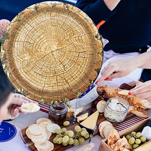 Havercamp Cut Timber 10" Party Plates (24 plates)! 24 Lg. Round Dinner Paper Plates from the Cut Timber Party Collection.