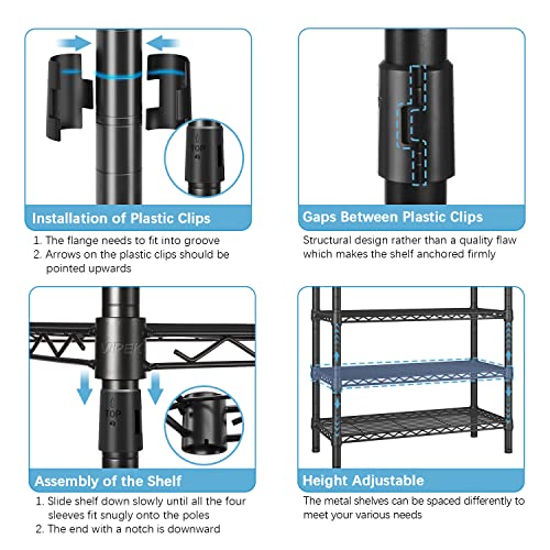 VIPEK V6 Wire Garment Rack Heavy Duty Clothes Rack for Hanging Clothes, Metal Freestanding Closet Wardrobe Rack, 71.2" L x 14.6" W x 76.8" H, Max Load 660lbs, Medium Size (Black)