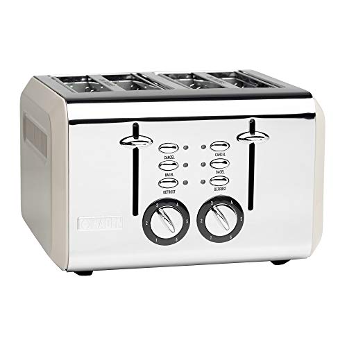 Haden 75011 COTSWOLD 4-Slice, Wide Slot Retro Toaster with Browning Control, Cancel, and Defrost Settings (Putty)
