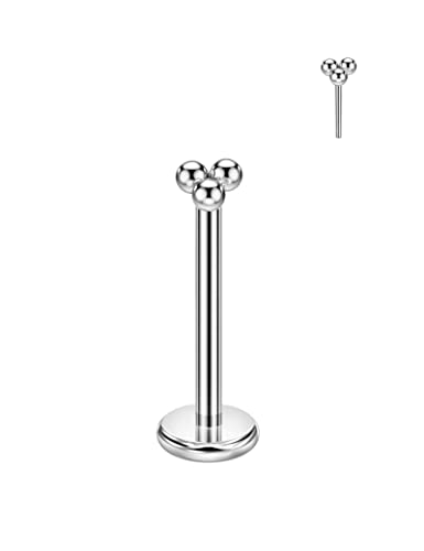 FANSING Trinity Ball Nose Rings for Women Men Surgical Steel Cartilage Earring Stud Threadless Labret Stud for Helix Rook Conch Tragus Earlobe Piercings Gold 18 Gauge 10mm Post