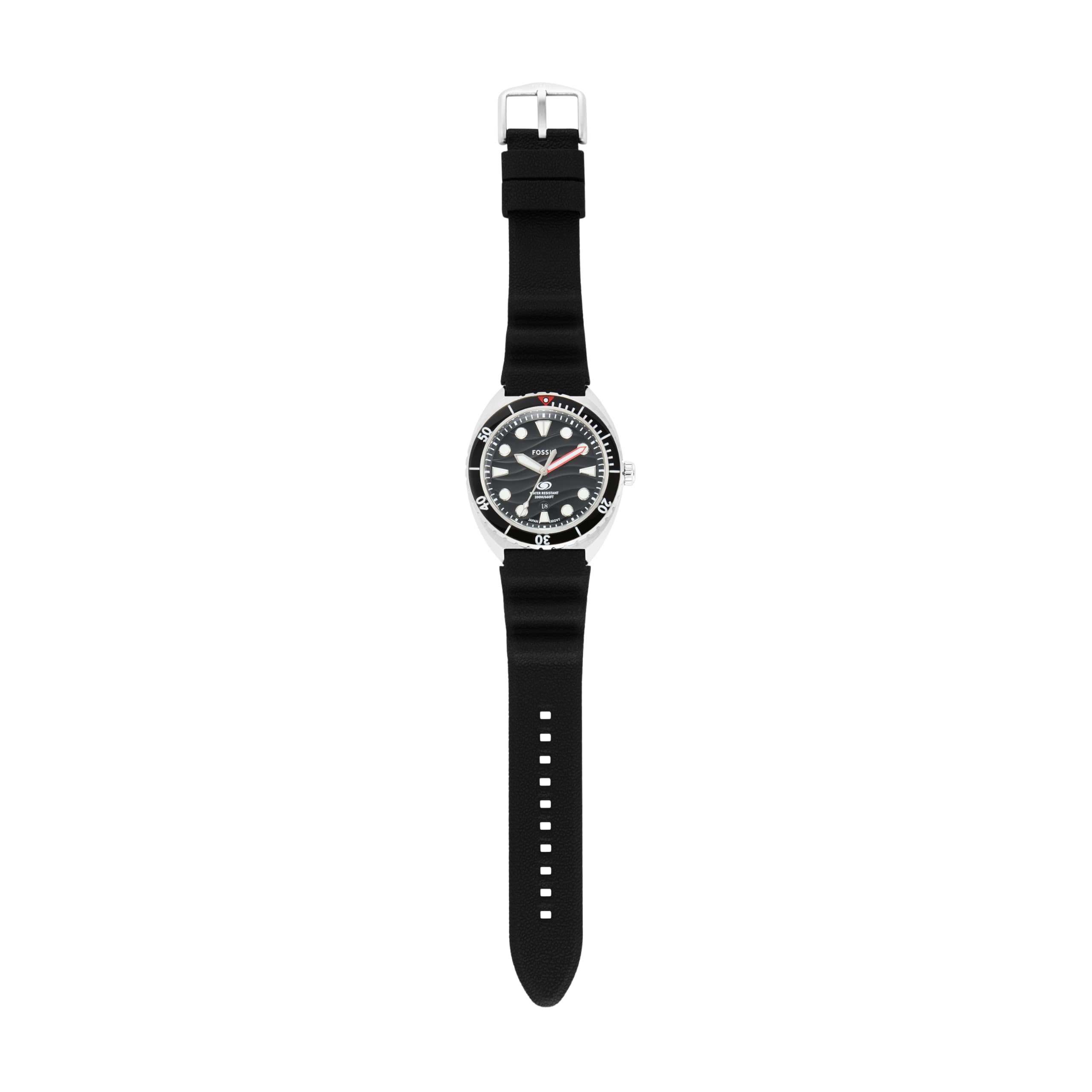 Fossil Men's Fossil Blue Quartz Stainless Steel and Leather Three-Hand Watch, Color: Silver, Brown (Model: FS5961)