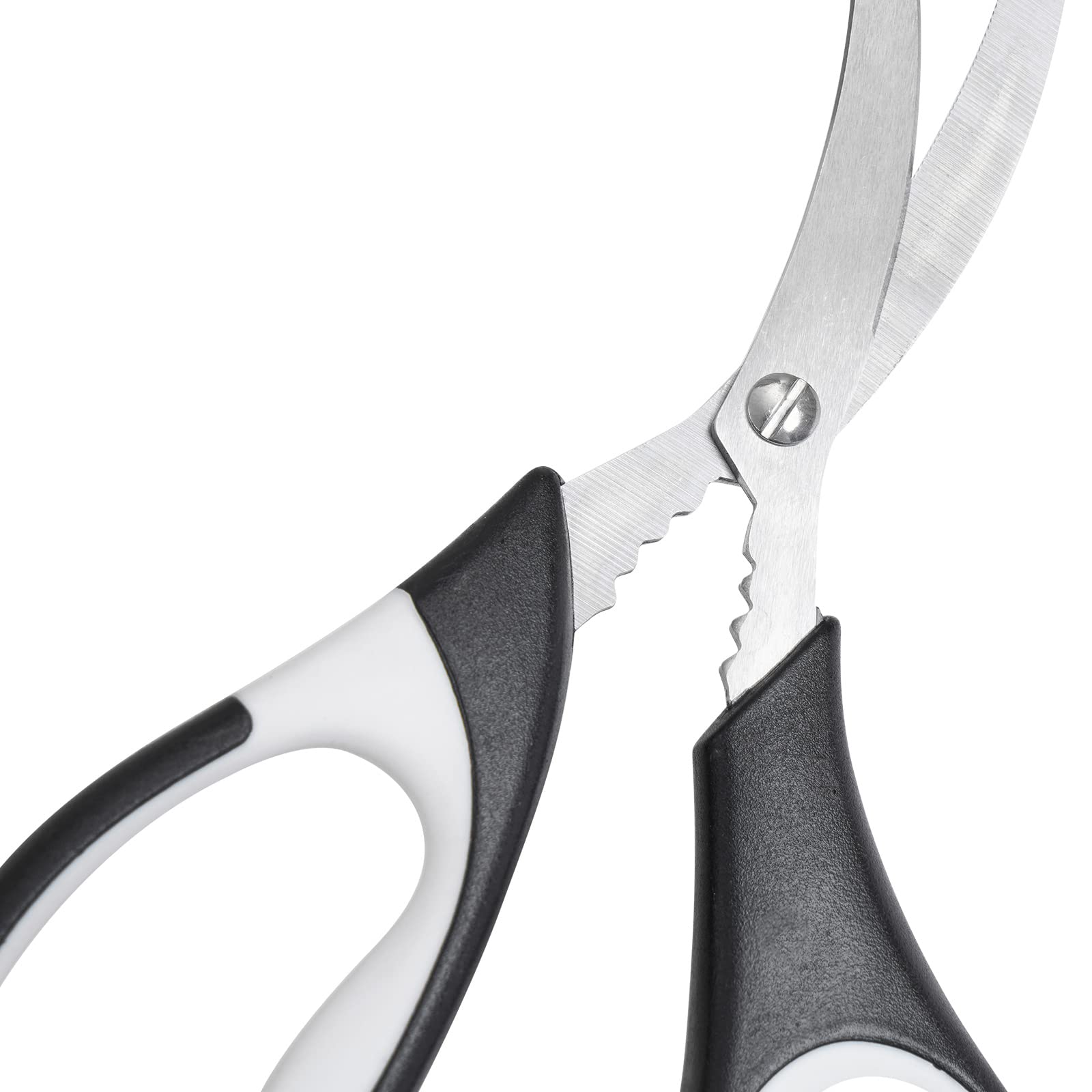 Kitchen Seafood Scissors, LOCEAST 4Pcs Stainless Steel Seafood Scissors, Kitchen Seafood Scissors for Crab Legs Lobster Shrimp Scissors Fish Scissors Seafood Crab Legs (Black and White)