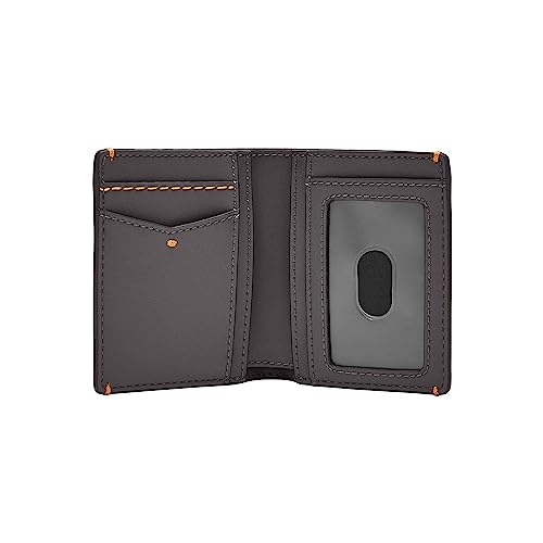 Fossil Men's Joshua Vegan Cactus Leather Slim Minimalist Bifold Front Pocket Wallet, Lead Gray, (Model: ML4462109)