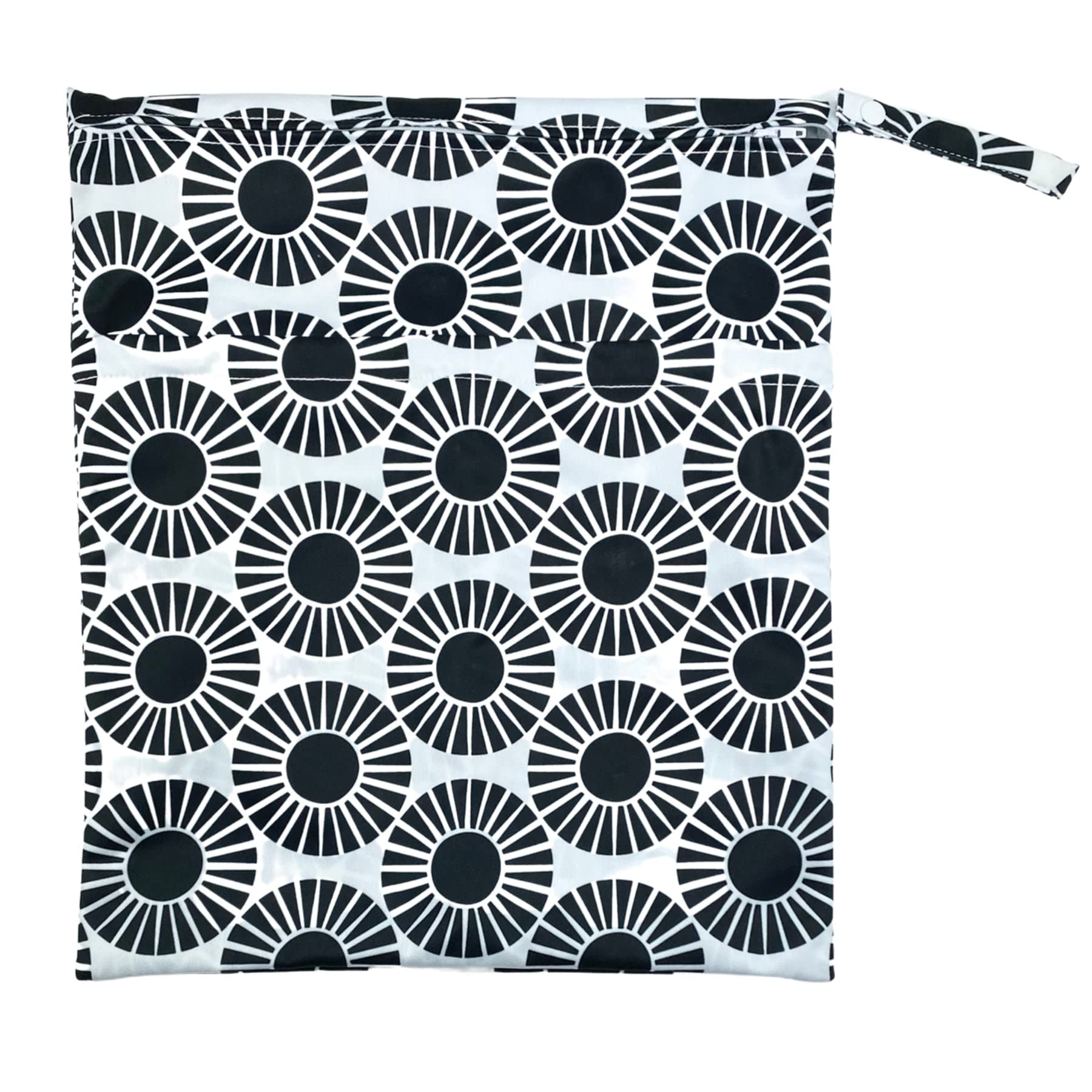 Luv Bug Wet Bag PVC-Free, Eco-Friendly, and Fashionable (1 Bag) | Easy Clean, Reusable, and Waterproof (White Palm Trees)