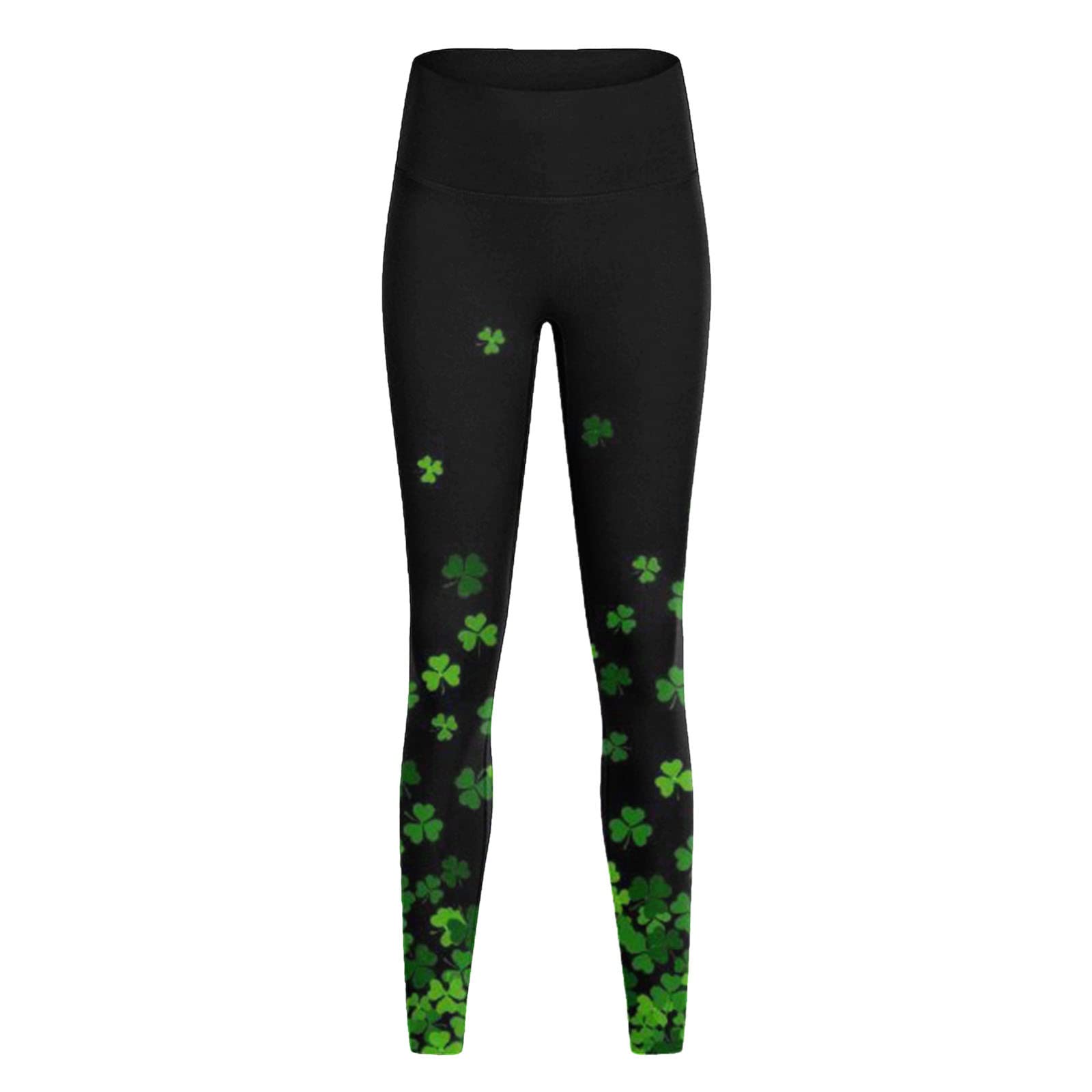 Good Luck Clover High Waist Leggings for Women St Patricks Day Tummy Control Colored Tights Irish Shamrock Skimpy