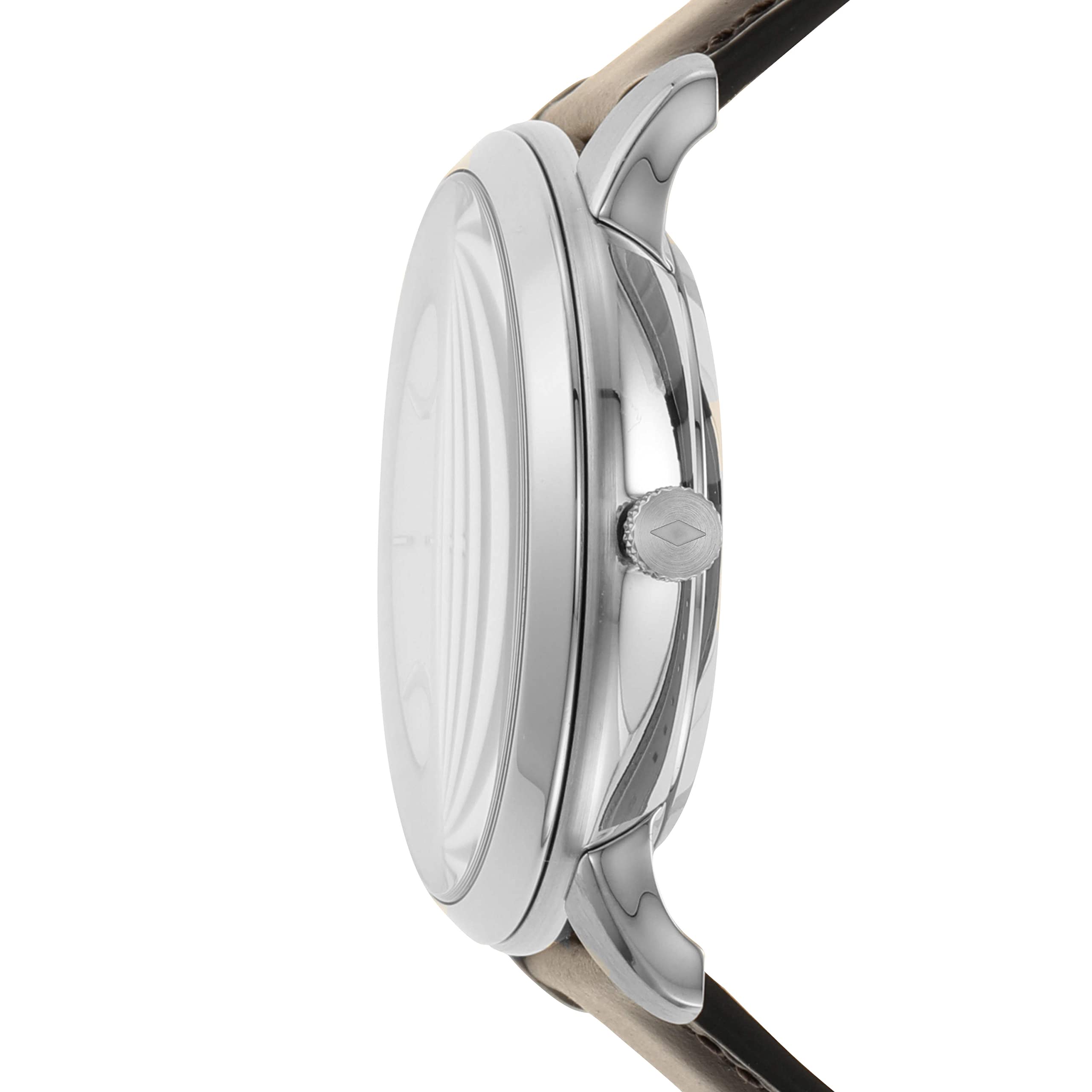 Fossil Men's Neutra Automatic Stainless Steel and Leather Three-Hand Skeleton Watch, Color: Silver, Brown (Model: ME3184)