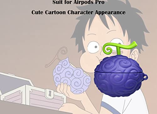 Silicone Case for Airpod Pro/Pro 2 (2022), Cute Cartoon Character 3D Anime One Piece Element Kawaii Air pod Case with Keychain for Men Women Boys Girls Teens (Devil Fruit Pro/Pro 2)