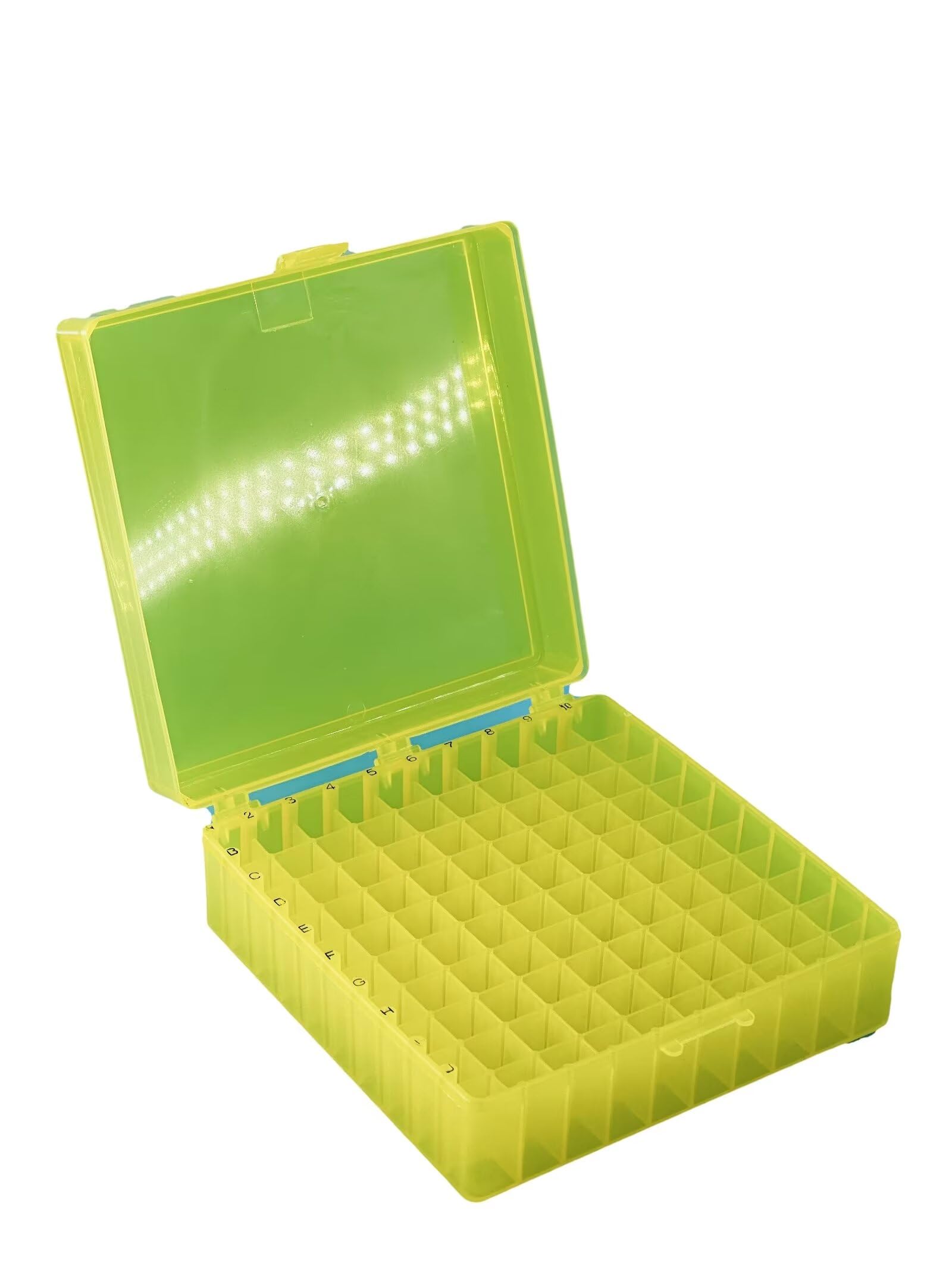 LUERFLEX 100 Well Cryobox Micro Centrifuge Tube Cryogenic Storage Box with Associated Color Lids Pack of 5